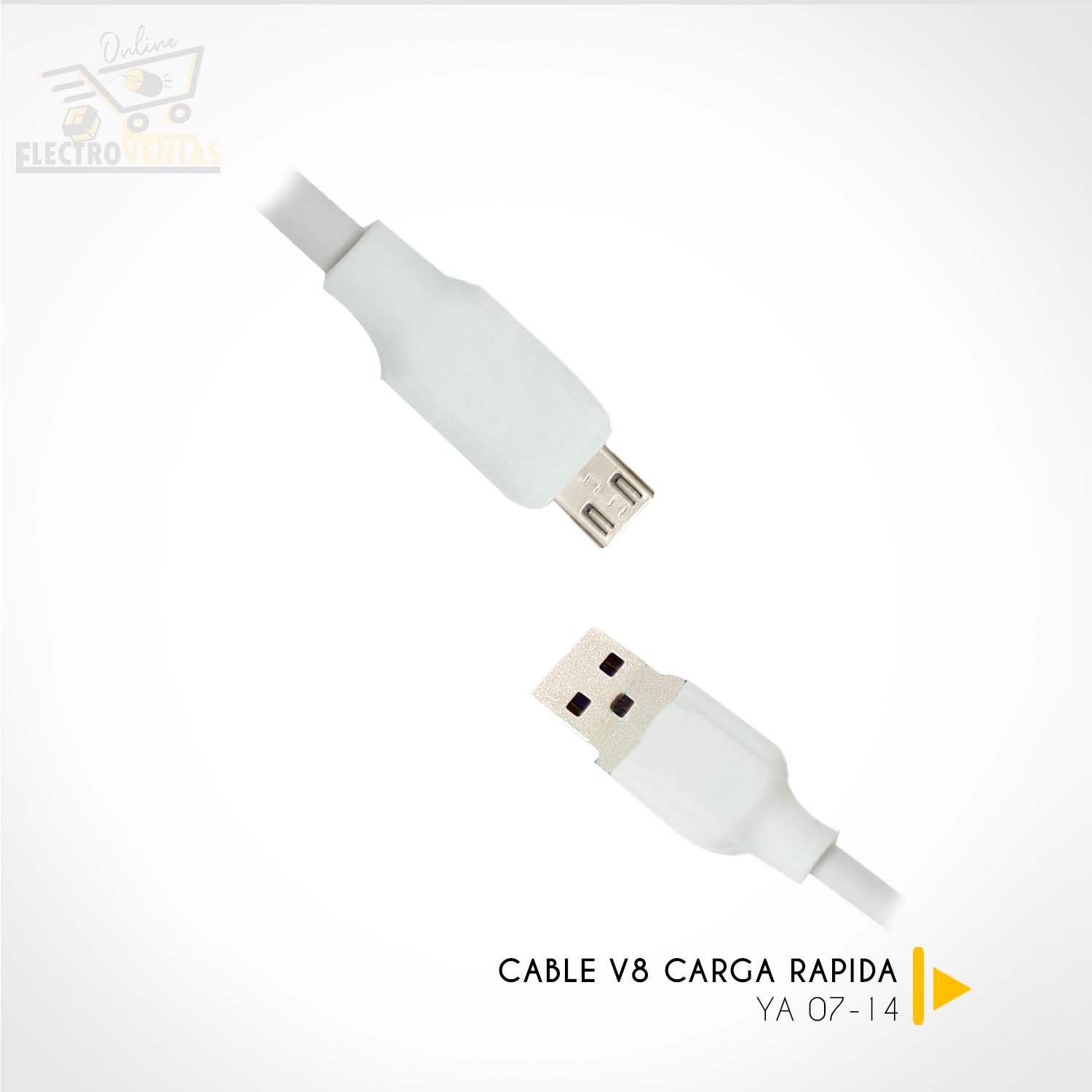 «YA 07-14» CABLE V8 1M CARGA RÁPIDA PUNTA LILA