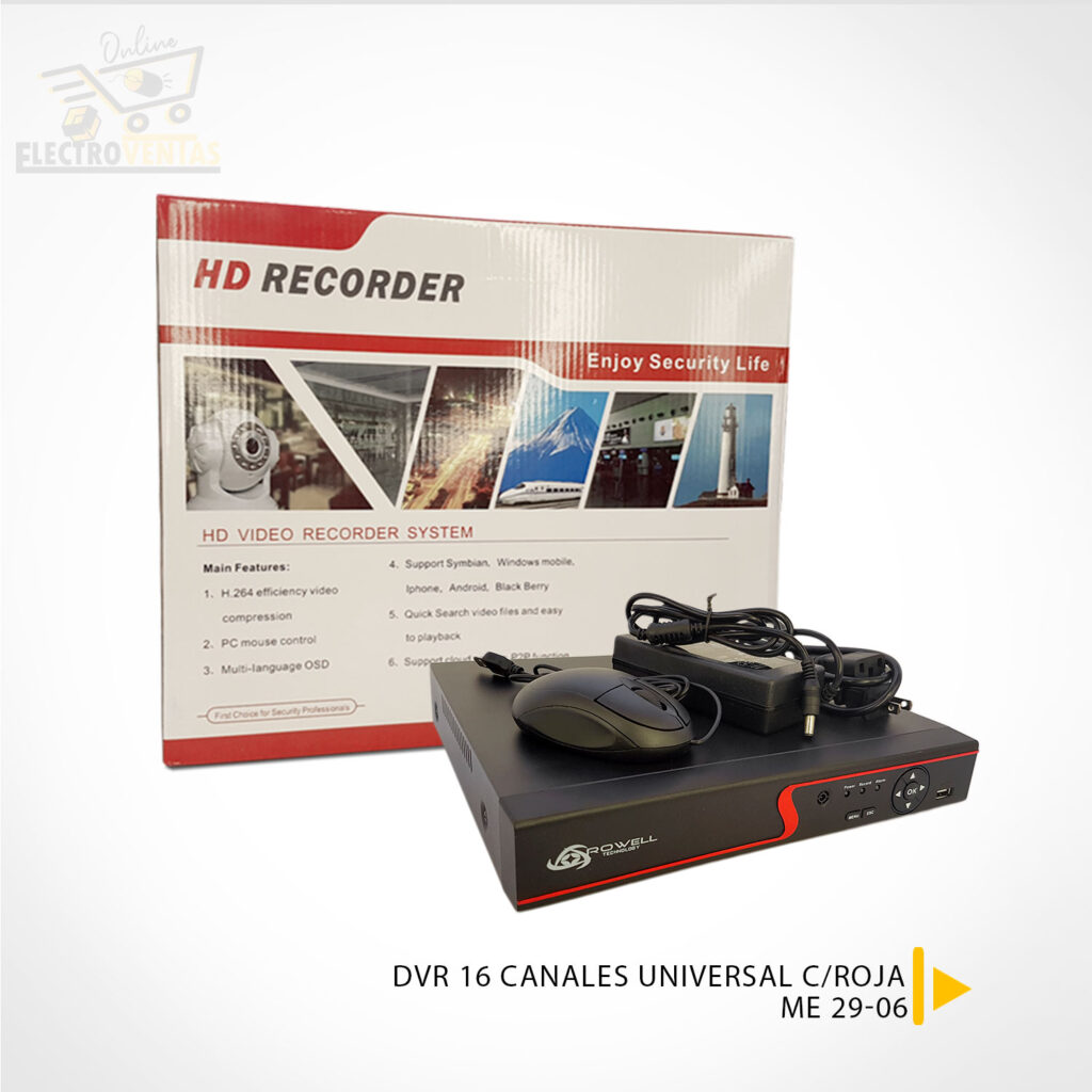 «ME29-06» DVR 16 CANALES UNIVERSAL C/ROJA