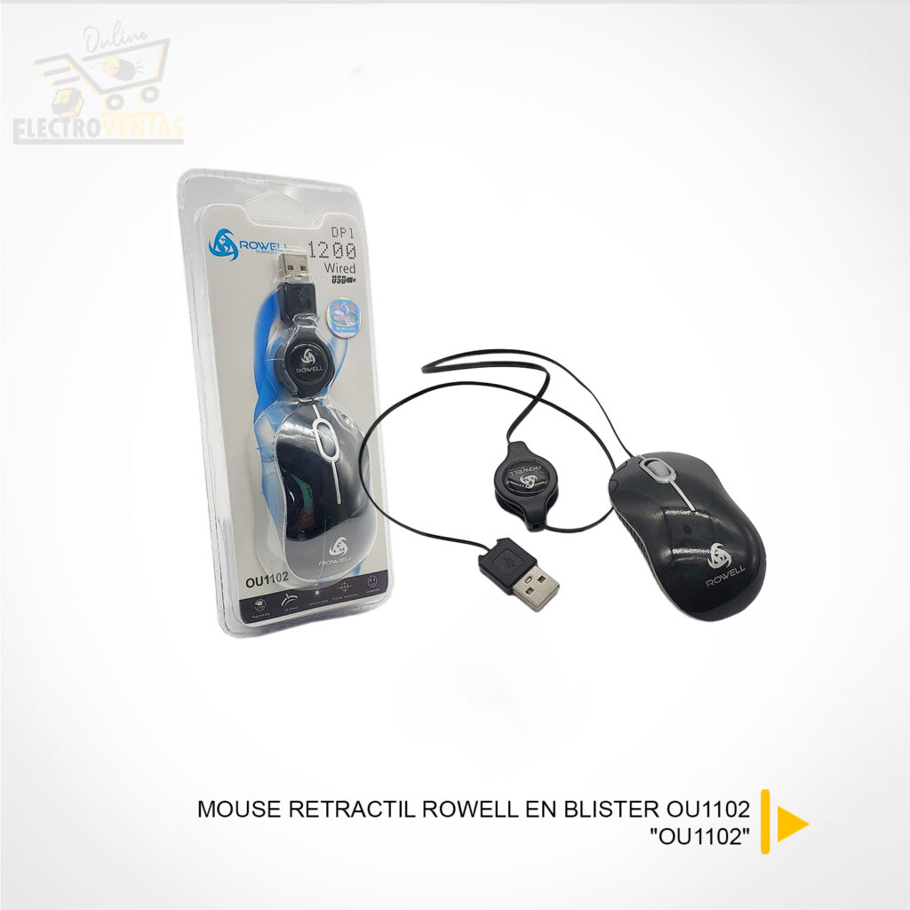 «OU1102» MOUSE RETRACTIL ROWELL EN BLISTER OU1102