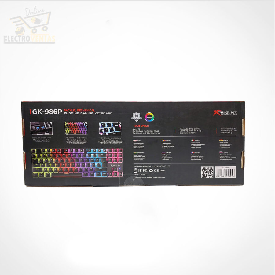 (OFERTA) «YK221225» TECLADO MECANICO XTRIKE ME GK-986P