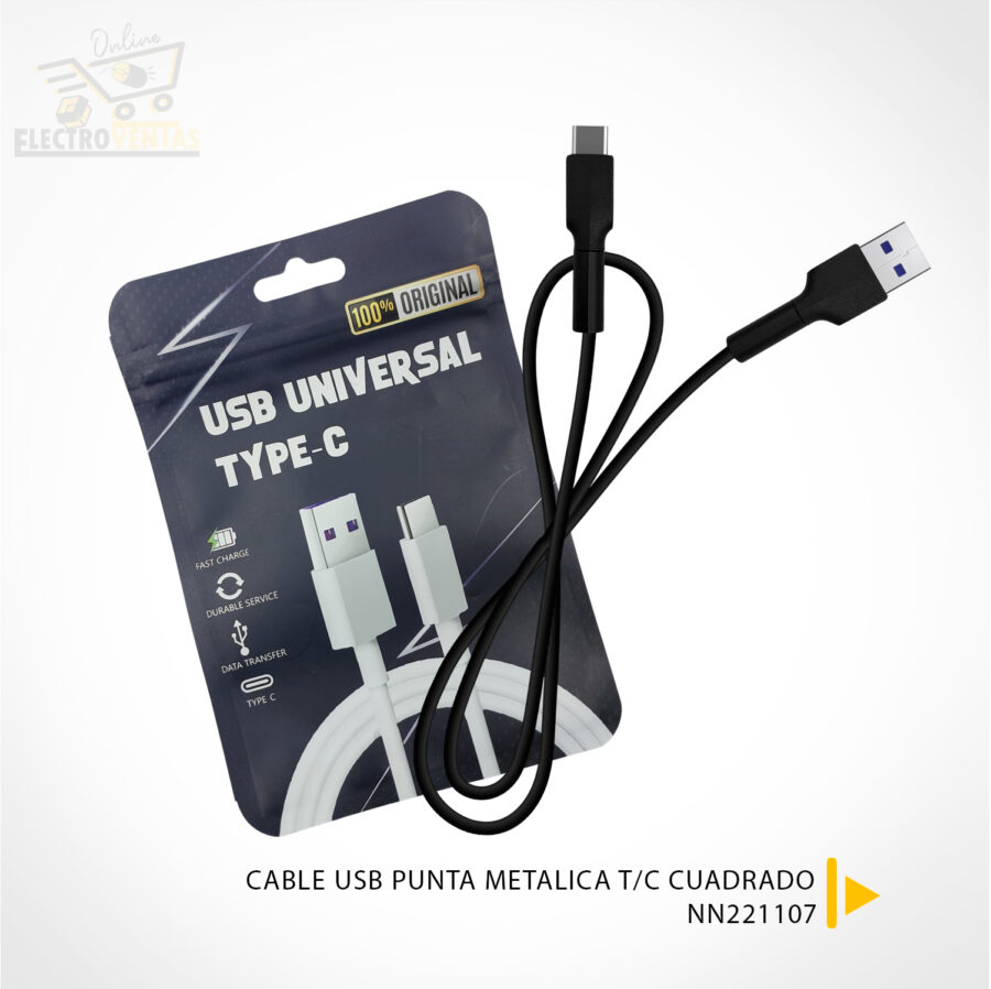 (OFERTA) «NN221107» CABLE USB PUNTA METALICA T/C CUADRADO