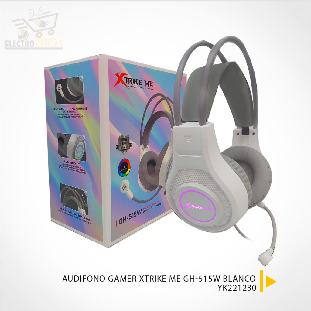(OFERTA) «YK221230» AUDIFONO GAMER XTRIKE ME GH-515W BLANCO