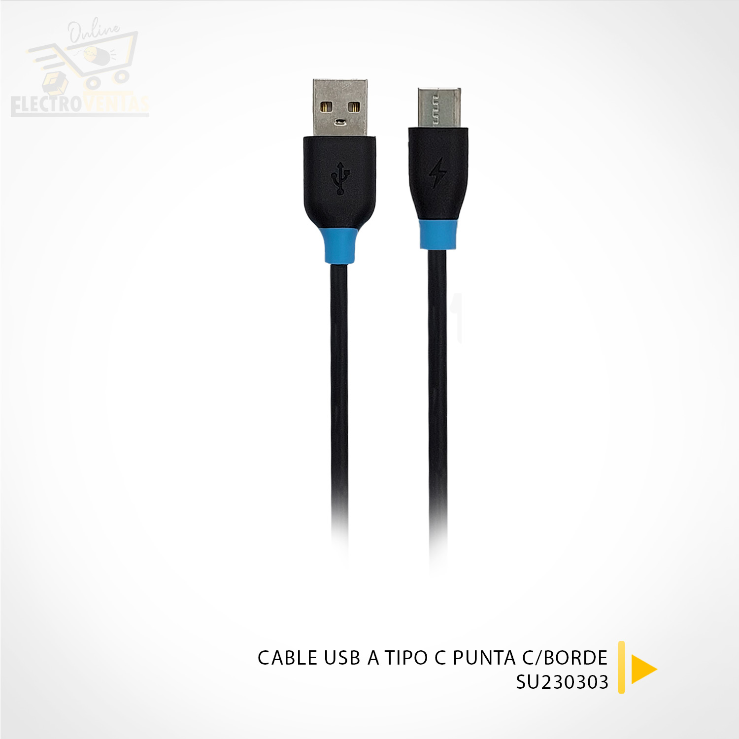 «SU230303» CABLE USB A TIPO C PUNTA C/BORDE