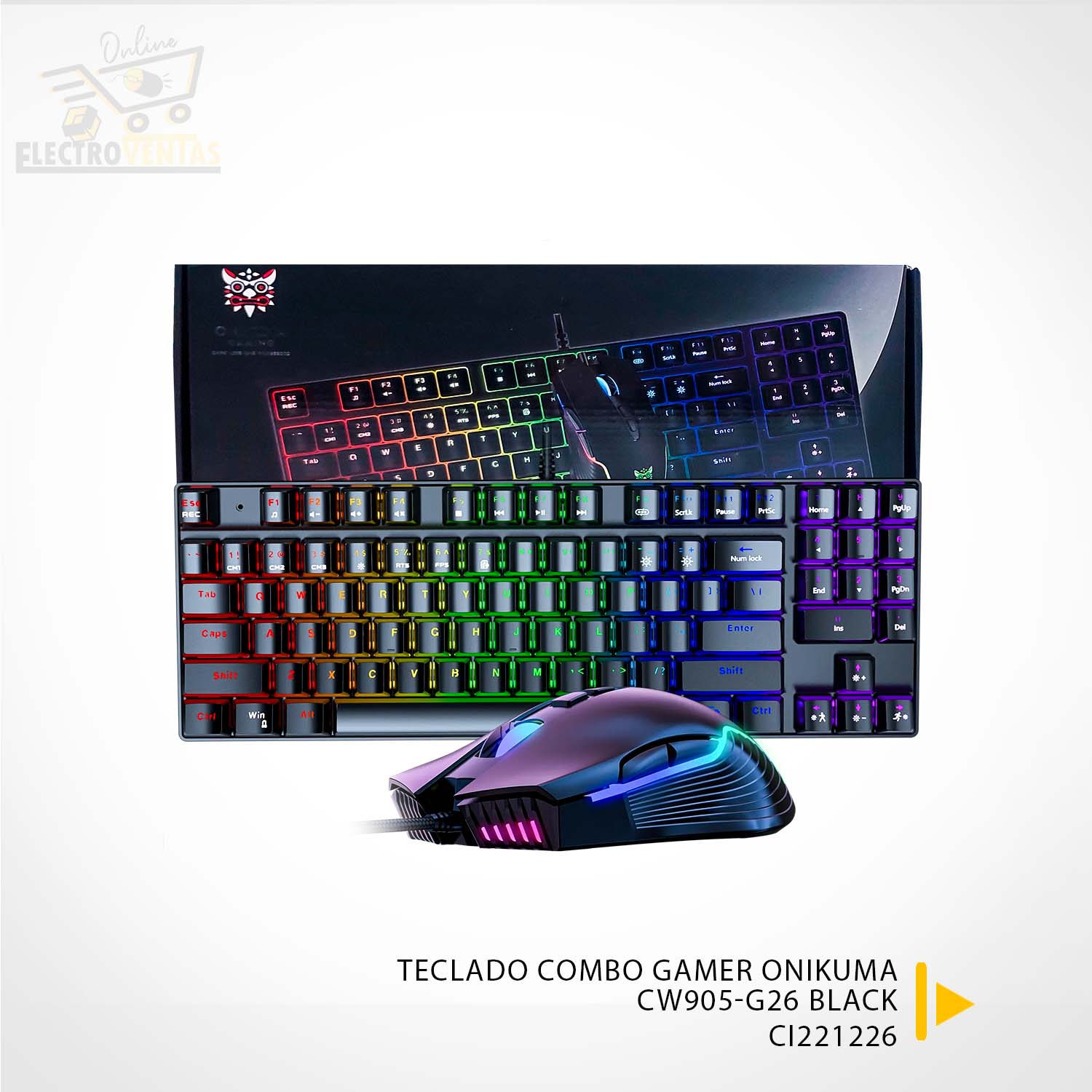 (OFERTA) “CI221226” TECLADO COMBO GAMER ONIKUMA CW905-G26 BLACK